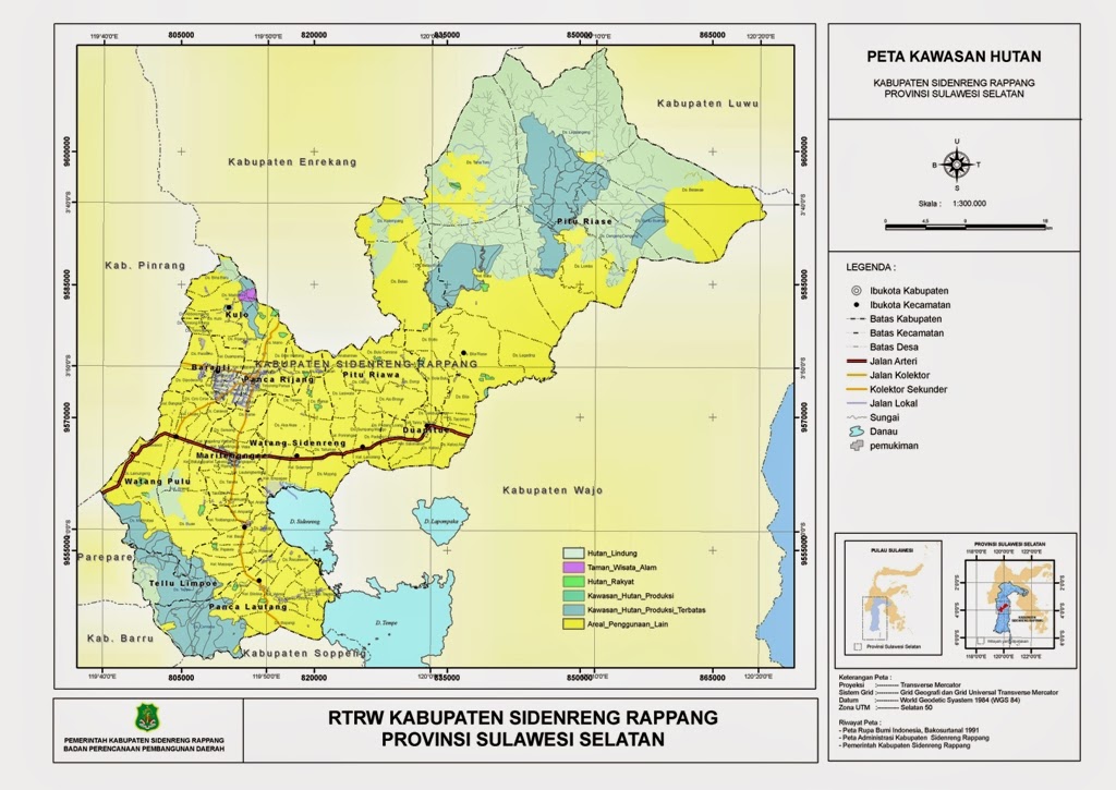 Peta Kabupaten Sidenreng Rappang