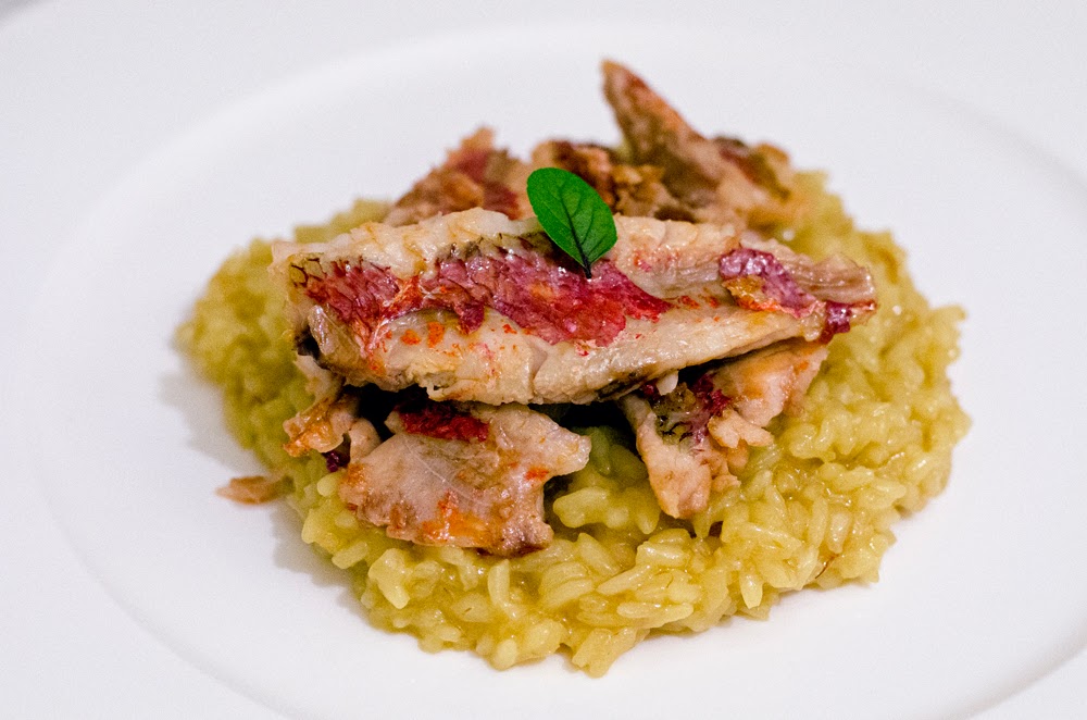 Ad Hoc Recipes: Risotto with safran, red snapper with basil - by Alain ...