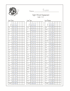 Classroom Freebies Too: Dolch Sight Word Assessment