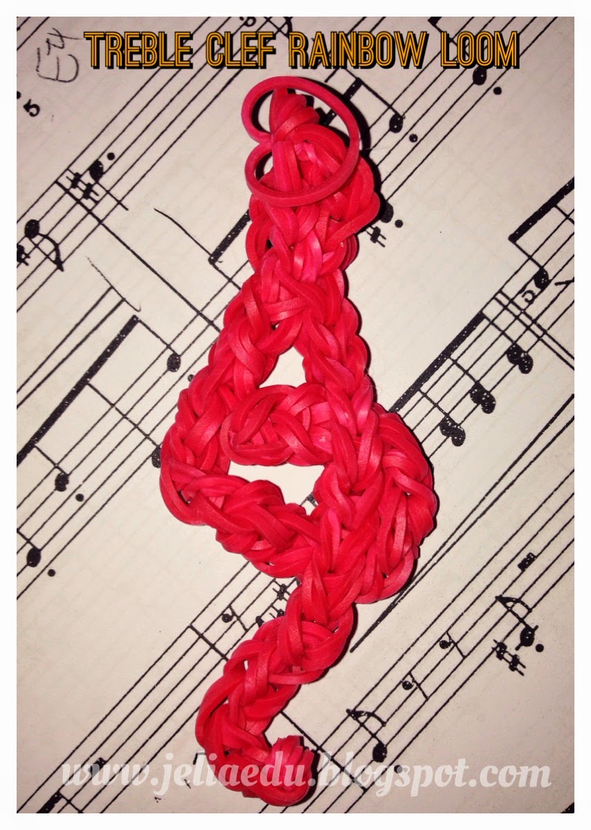 Jelia's Music Playground: Treble Clef, Music Notes & Piano RAINBOW LOOM DIY