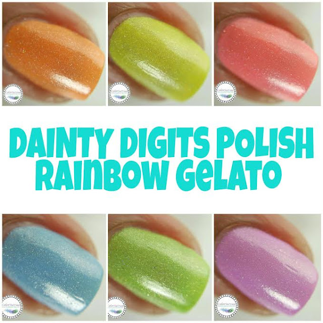 DAINTY DIGITS POLISH Rainbow Gelato collection...plus a BONUS holo ...