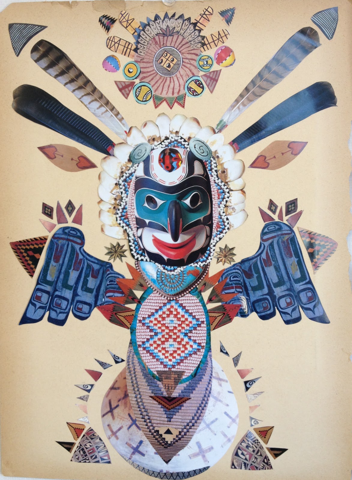 Deming King Harriman Art Blog: Native American book collages so far..