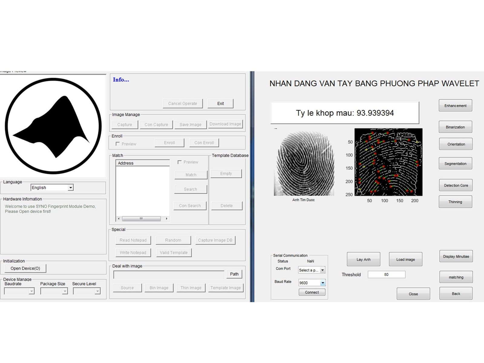 Fingerprint Recognition With Matlab And R305 Sensor