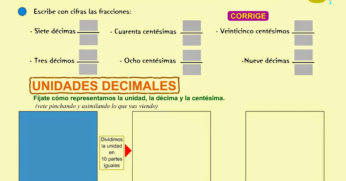 MATEMÁTICAS de 5º y 6º de Ed. Primaria: Unidades decimales: Décimas ...