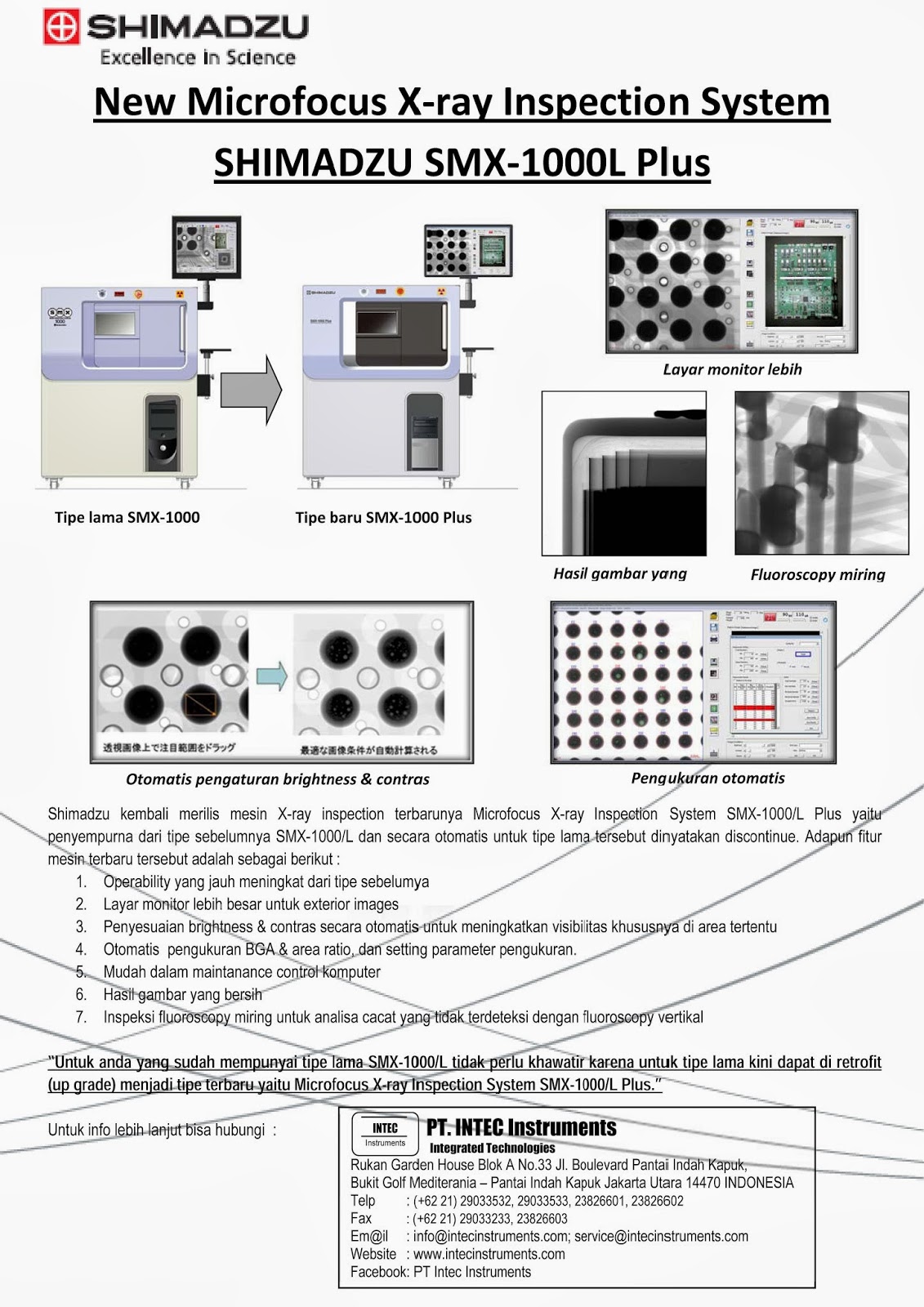 Shimadzu X-Ray SMX-1000/1000L Plus - PT. INTEC Instruments