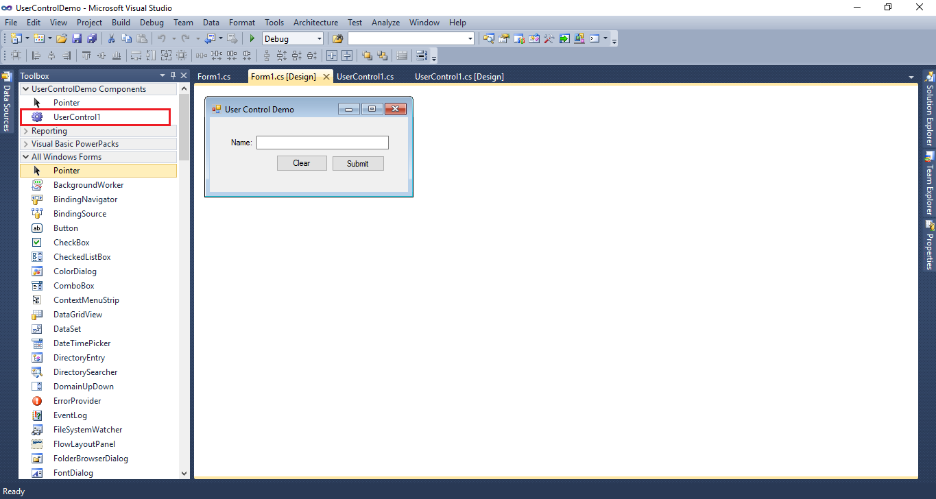Crazy Stupid Creating User Control In C