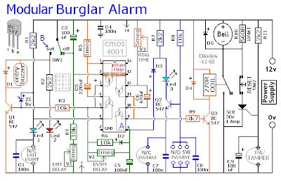 schematics: Modular Burglar Alarm