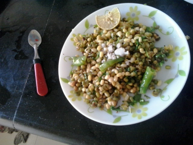 Moog sprouts marathi dry bhaji|green gram mugachi usal |sprouted moong ...