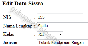 Eroni Artikel: Aplikasi CRUD : Ubah data database MySQL dengan PHP