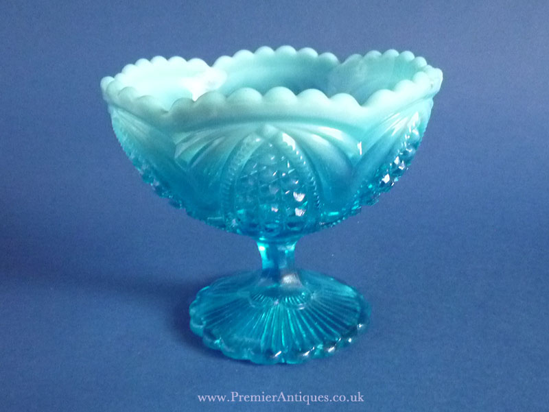Premier Antiques: Henry Greener Blue Pearline Glass