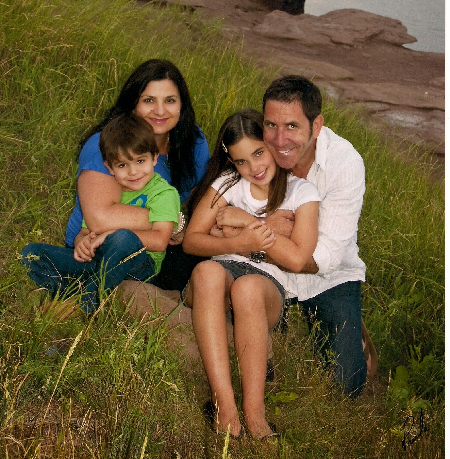 Luc, Sarah, Sophie and Denis on holiday in Canada, August, 2012.