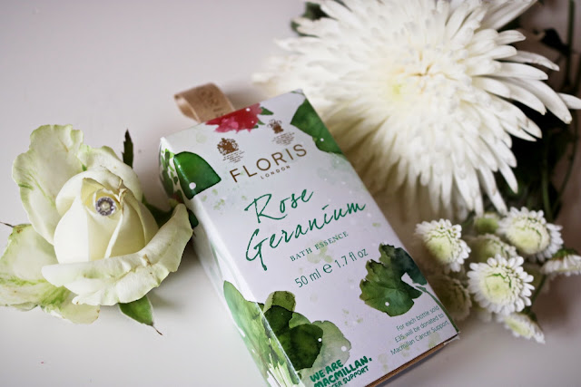 Limited Edition Floris Rose Geranium Bath Essence with Macmillan | I Am ...
