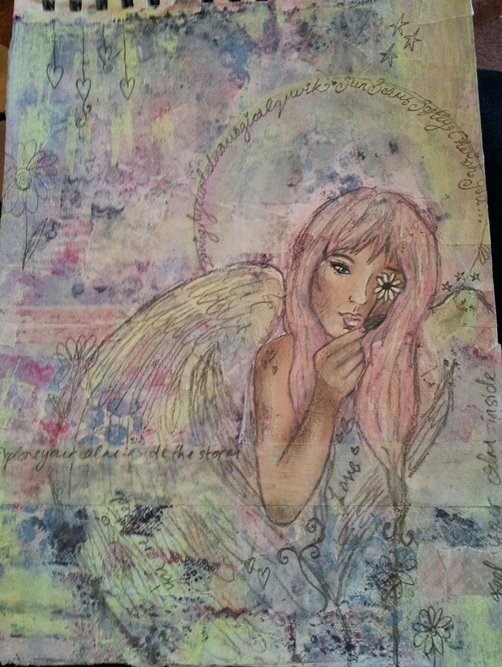 Painting the Path: Paint over collage