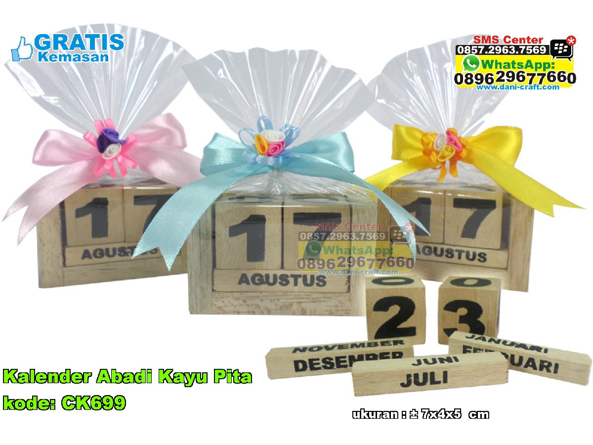 Kalender Abadi Kayu Pita | Souvenir Pernikahan