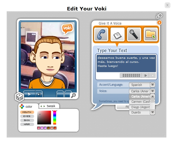 E-portfolio : Using voki.com as an educational tool