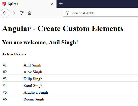 Create Custom Element Angular 6 Step By Step With Example
