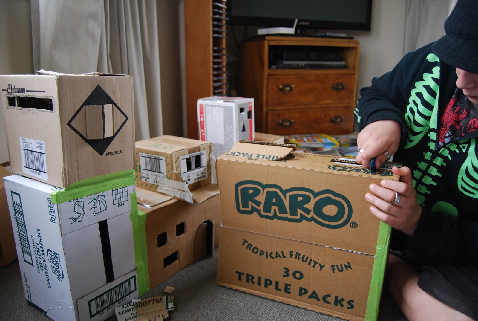 Ol Mother Hubbard: Building with boxes part 2. Math Revision.