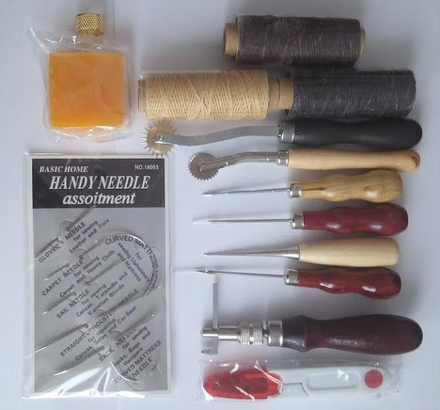 Online Deals : Scule marochinărie, set 14 unelte pentru cusut piele