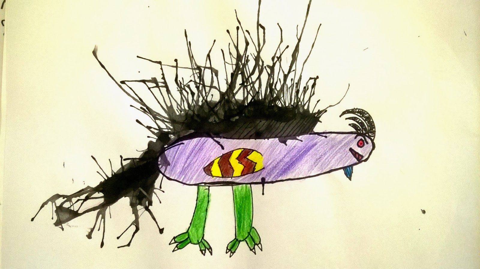 King Elementary Art Room: 4th Grade Organic & Geometric Shape Ink Monsters