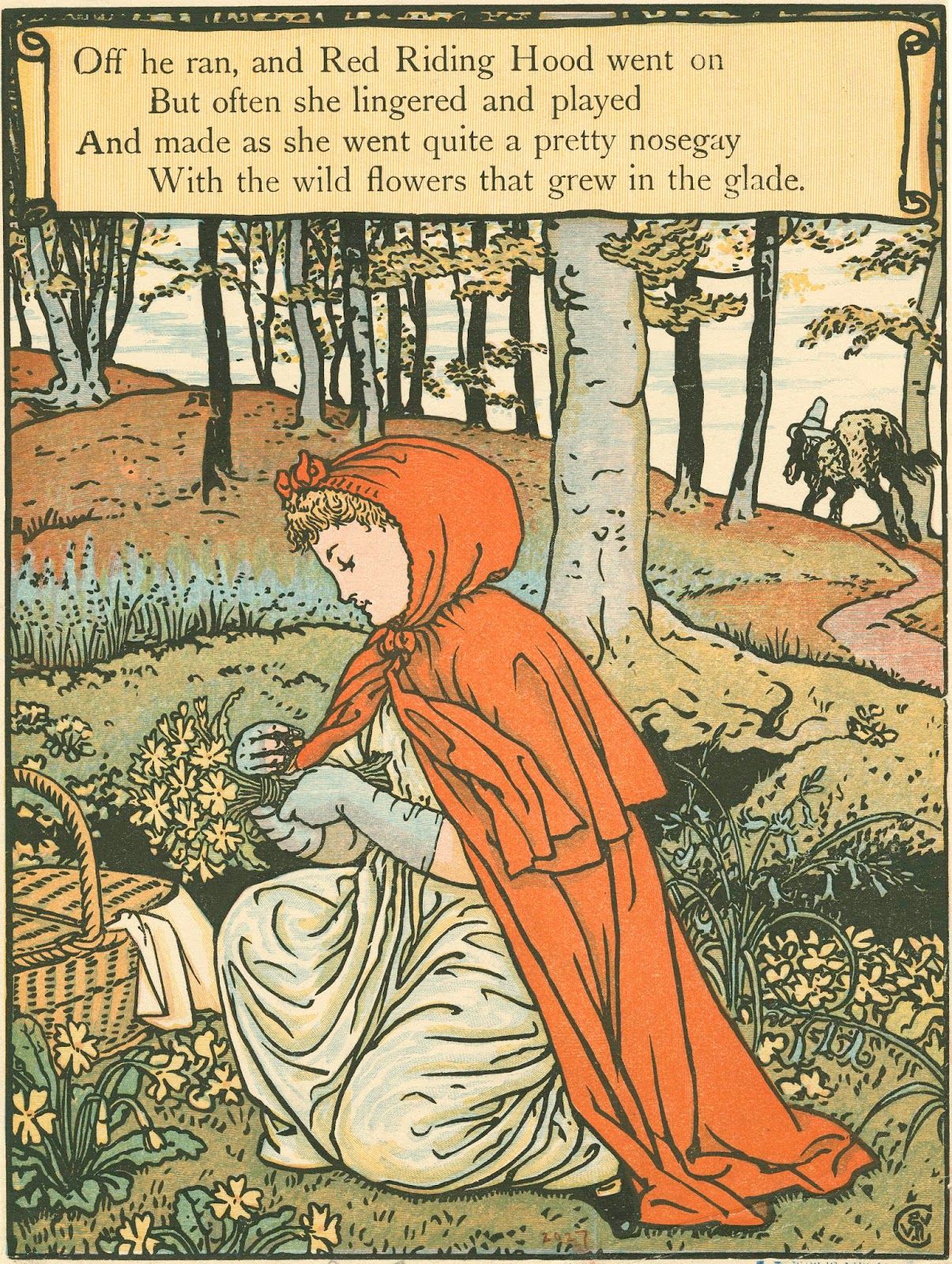 Chocolate Rabbit Graphics: Vintage Little Red Riding Hood Illustration