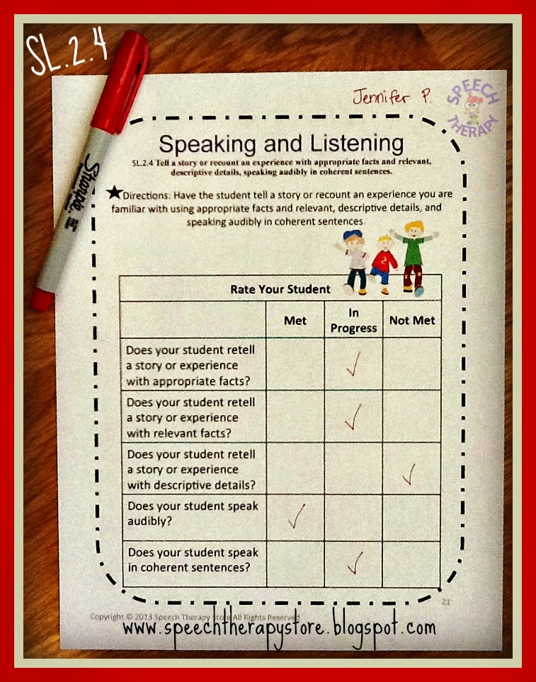 Speech Therapy: 2nd Graders and Common Core
