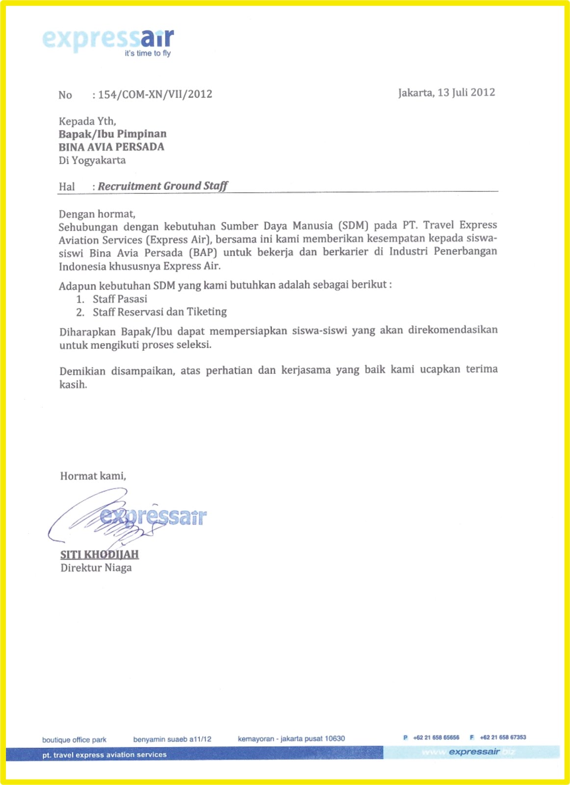 BINA AVIA PERSADA JOGJA: CONTOH KERJASAMA DENGAN MASKAPAI