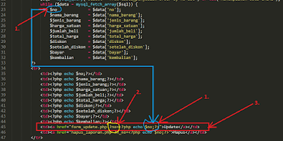 Pastikan pada file “laporan_penjualan.php” anda sudah menambahkankodingya pada baris ke 45 ...