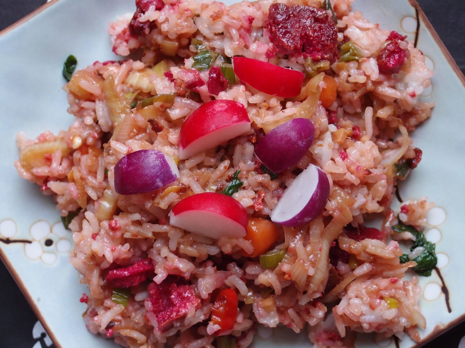The VegHog: Pink fried rice