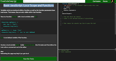 Just a Few Things..: Basic JavaScript: Local Scope and Functions