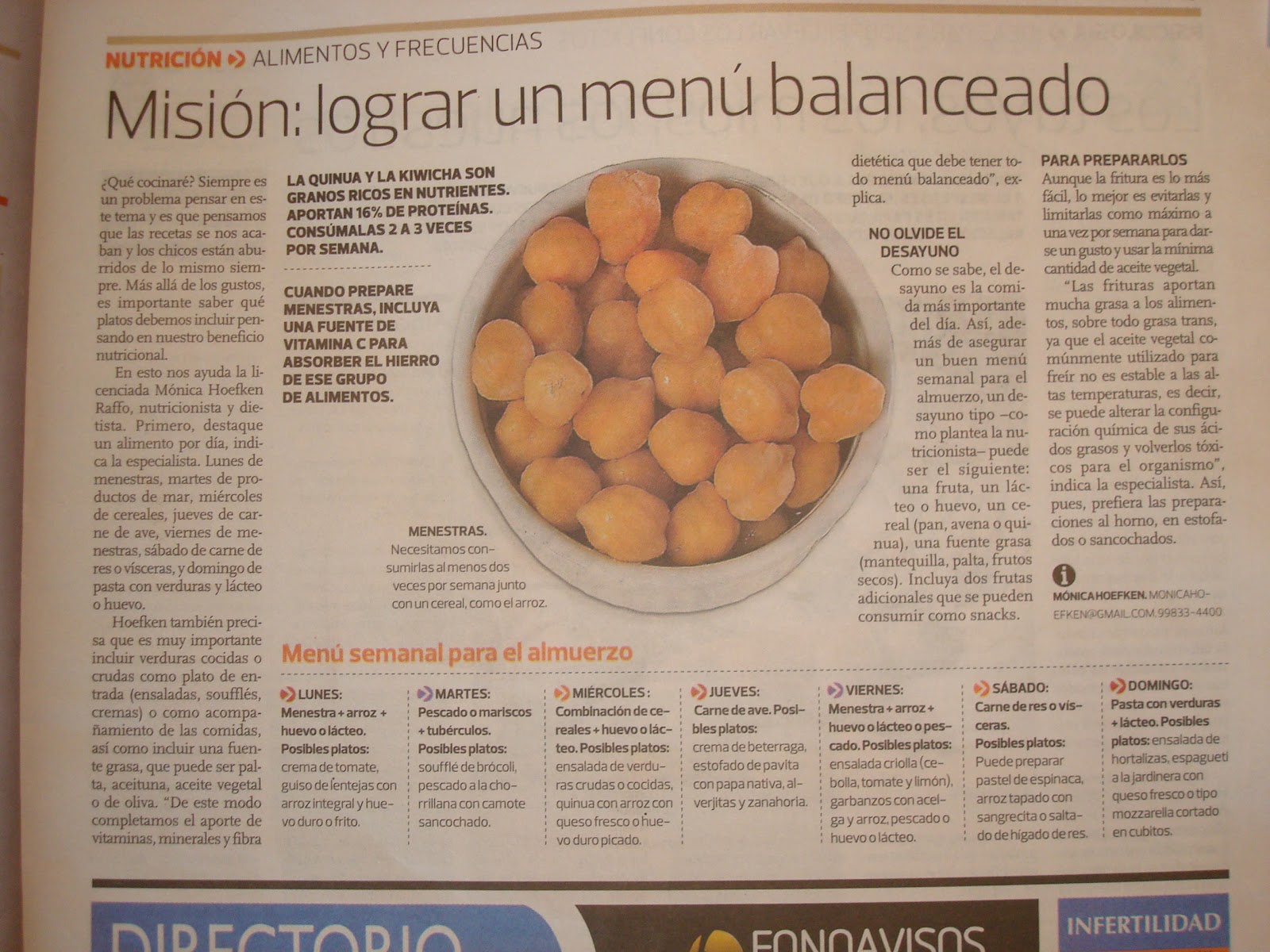 NUTRICONSULTORIO: Como lograr un menú balanceado