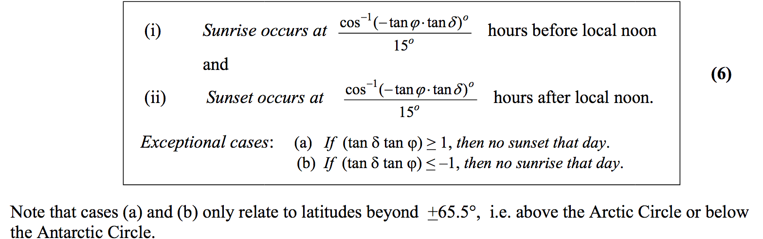 Thoughts on Teaching Math with technology: Geometry and Sunrise/Sunset.
