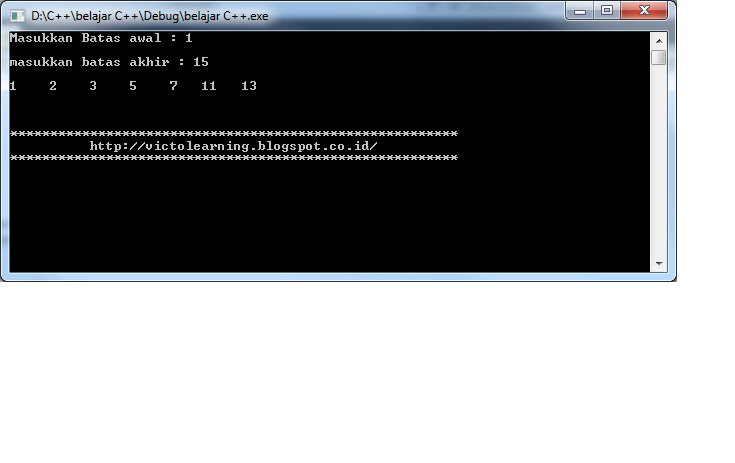 Dasar komputer & Pemrograman C++: C++ : menentukan deret Bilangan Prima