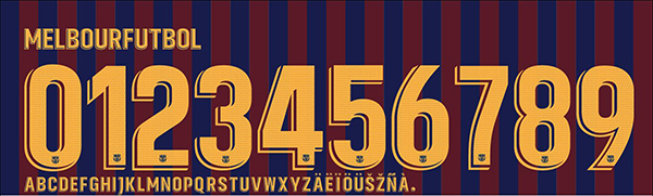 Soccer Jersey and Jersey Font: FC Barcelona Font 2018-19