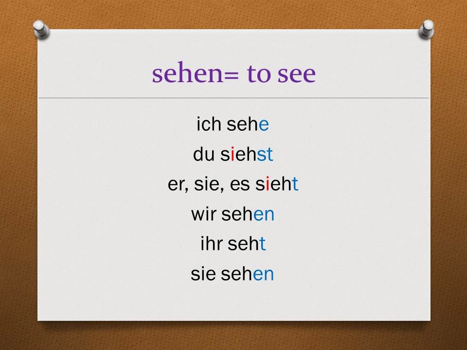 Free German: Deutsch lernen kostenlos: Das Verb der Woche: sehen