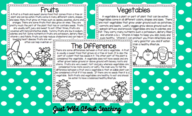Just Wild About Teaching: Fruits and Veggies Health Pack!