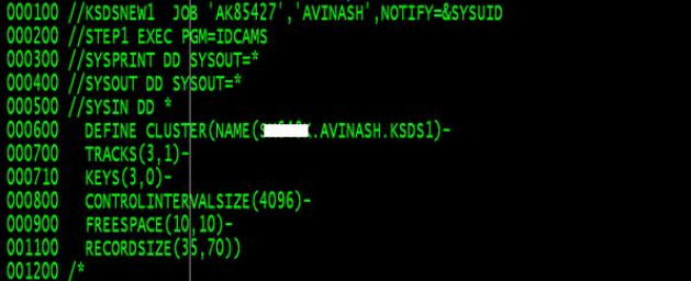 MAINFRAMES....: Creation of KSDS file with JCL....