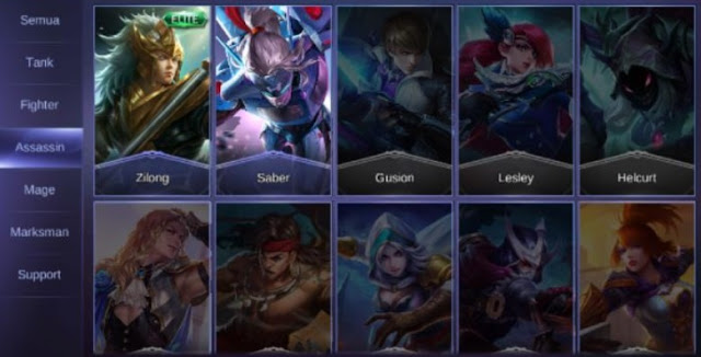 Tasks of each Hero Mobile Legend Role - Sruput Tekno