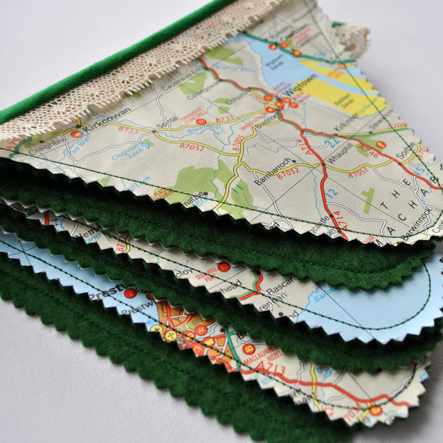 SewforSoul: Upcycled Vintage Map Bunting
