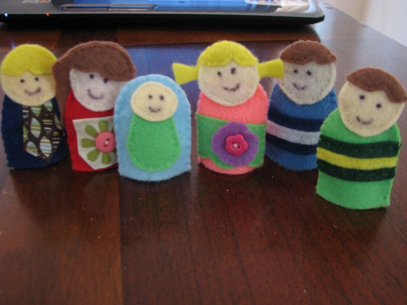 Cookies and Milk at 3:00: Felt People Finger Puppets