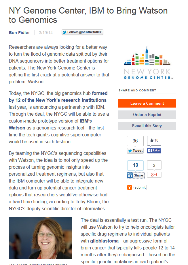 Genomic Entertainment: New York Genome Center Announcing A Partnership ...
