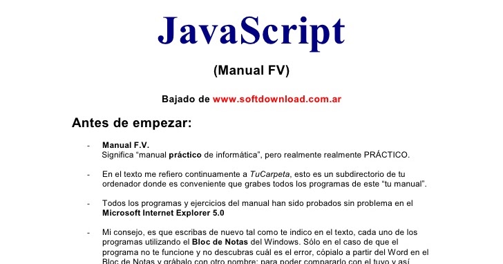 Javascript Manual Practico |1000 Libros de Programación