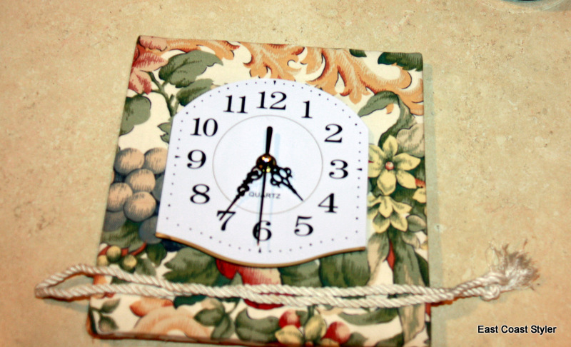 East Coast Styler : Kitchen Clock transformation using Fabric Sample