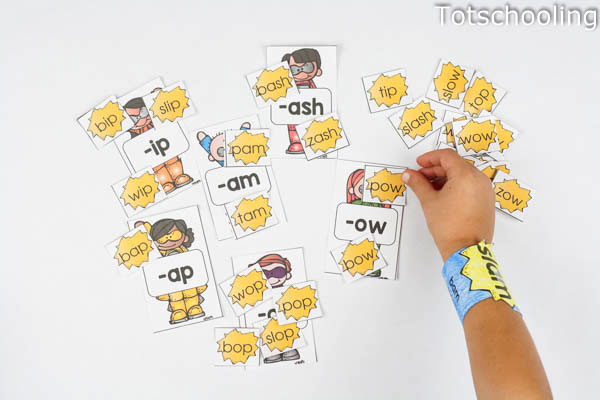 Superhero Word Families | Totschooling - Toddler, Preschool ...