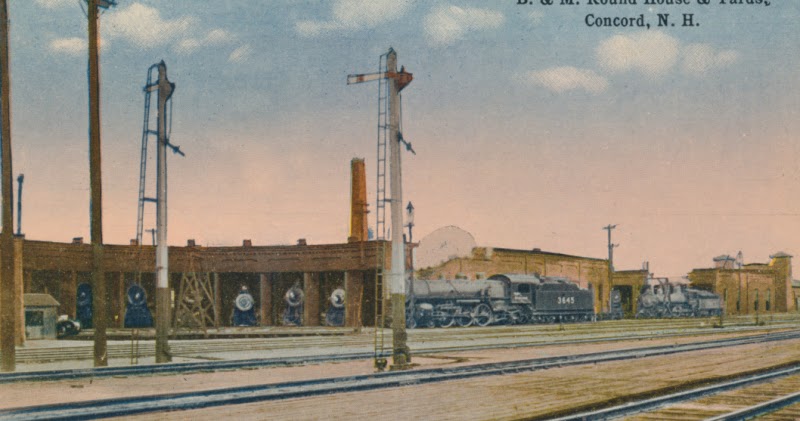 New England Depot: POSTCARD VIEW: B&M Roundhouse & Yards, Concord NH