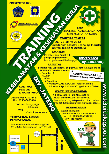 TRAINING KESELAMATAN DAN KESEHATAN KERJA UII: Pendaftaran Training K3