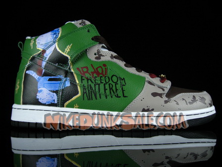 Tina: Green Nike Dunk Hightops George Bush Sneakers