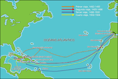Los cuatro viajes de Cristóbal Colón y su fallecimiento