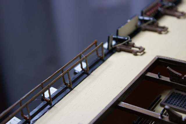 Sailing Ship Models: USS Constitution - Admidship Rails