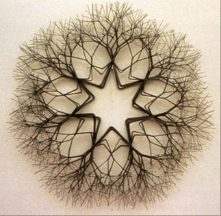 design context: tied wire sculptures - geometric wire patterns