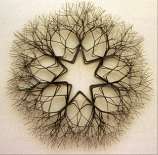 design context: tied wire sculptures - geometric wire patterns